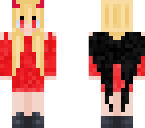 demon girl with dark angel wings | Minecraft Skin
