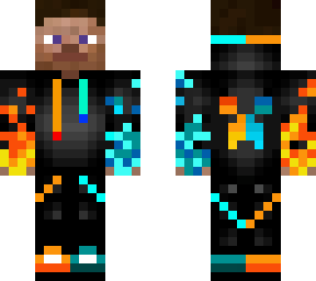 Steve fire ice gamer hoodie | Minecraft Skin