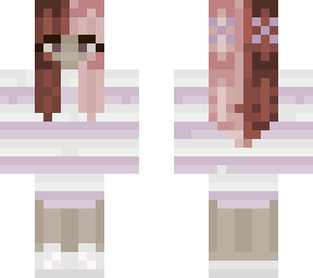 Aesthetic split hair dyed girl | Minecraft Skin