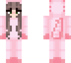 axolotl girl pink cute aesthetic onezie slim | Minecraft Skins