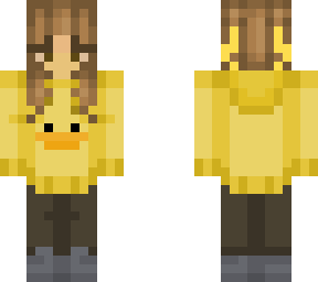 duckgirl yellow duck girl brownhair hoodie | Minecraft Skins