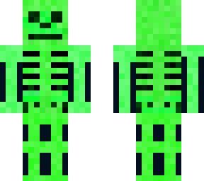 glow skeleton green | Minecraft Skins
