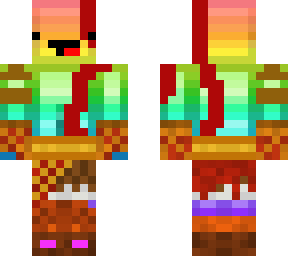 Rainbow noob edition kratos | Minecraft Skin