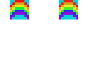 3D rainbow pixel art with clouds on top | Minecraft Skin