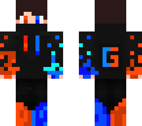 Orange Blue Gamer | Minecraft Skin