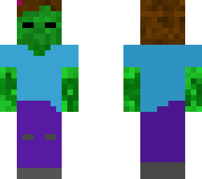 zombie with brain sticking out | Minecraft Skin