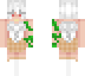 Corset Girl White Hair Yellow Red Eyes Minecraft Skins