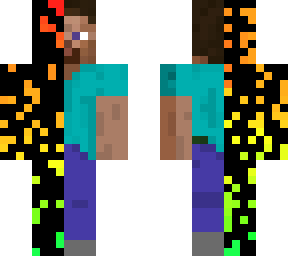 half Steve half rainbow | Minecraft Skin