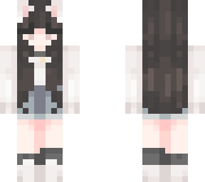 Neko Girl Minecraft Skin Free Transparent Png Download Pngkey