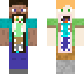 steve eating alex, alex eating steve | Minecraft Skin