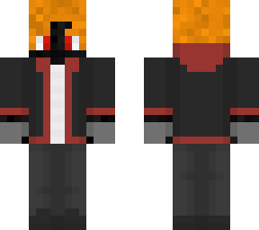 black charred character with a hoodie on | Minecraft Skin