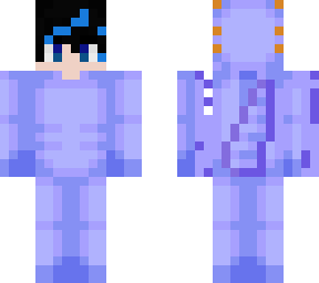Blue Axolotl Onesie Blue Haired Boy | Minecraft Skin