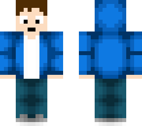 blue jacket unziped | Minecraft Skin