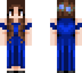 in a blue dress | Minecraft Skins