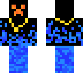 blue and black creeper faded skin | Minecraft Skin