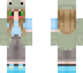 Cute frog skin with blue shirt | Minecraft Skin