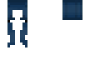 Dark blue hair ponytail base | Minecraft Skin