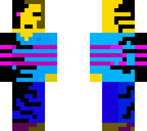 half corrupted frisk | Minecraft Skin
