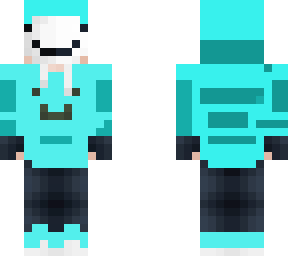 dream face reveal cyan | Minecraft Skin