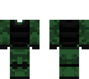 Military Green Camoflage Uniform Vest Template | Minecraft Skin
