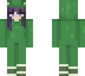 Purple haired frog girl | Minecraft Skin