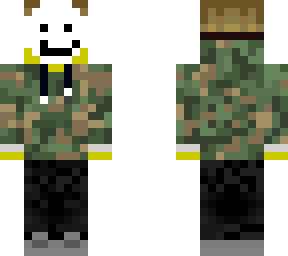 Grian x Mumbo Masked camo hoodie yellow skin headset | Minecraft Skin
