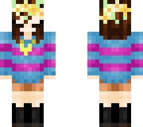 LilyxTron Edited Skin Frisk (Flower crown + BFF locket) | Minecraft Skin