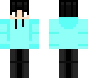 Boy in Cyan Hoodie With Headphones | Minecraft Skin