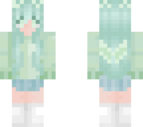angel girl blue teal cute angel | Minecraft Skins