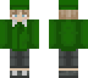 light brown hair green hat and uniform boy | Minecraft Skin