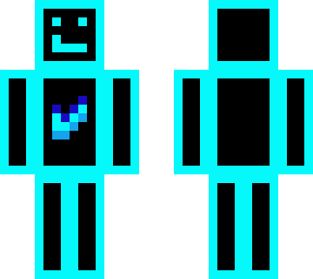 blue neon outline gamer boy | Minecraft Skin
