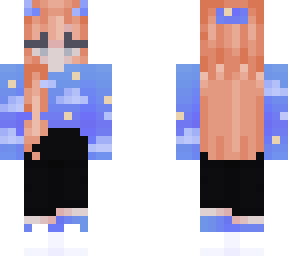 Ginger Starry Girl Female Stars Clouds Aesthetic Cute Minecraft Skins