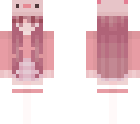 Pink Axolotl Girl | Minecraft Skin