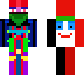 skin con paoleta verde cuerpo decorado y joker atras | Minecraft Skin