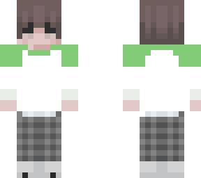 Tommy innit with brown hair and green | Minecraft Skin