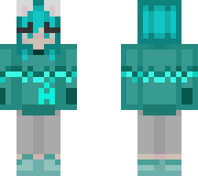 Niki Nihachu Aqua Axolotls skin | Minecraft Skin