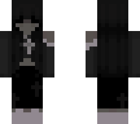 grey long sleevs and black baggy pants | Minecraft Skin