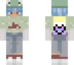 nonbinary and bi frog person | Minecraft Skin
