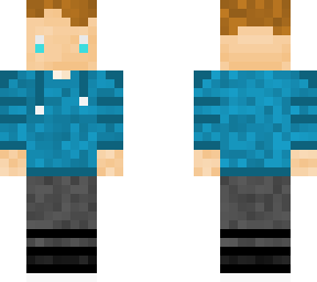 black and light blue boy | Minecraft Skins