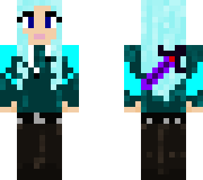 neon blue huntress | Minecraft Skin