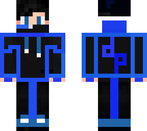 blue and black gamer boy | Minecraft Skins