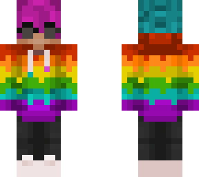 Rainbow Intel Edits With Pink & Blue Hair | Minecraft Skin