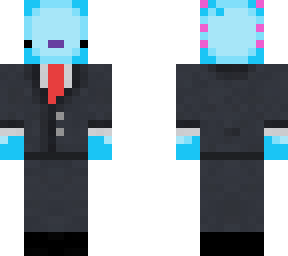 Cyan Axolotl in a Suit | Minecraft Skin