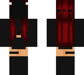 Red Haired Demon Mask Girl | Minecraft Skin