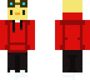 duck with red hoodie and headphones | Minecraft Skin