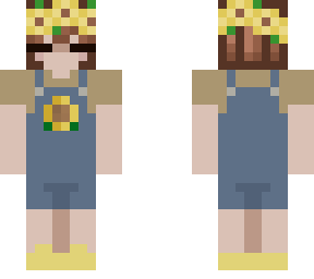 cute sunflower themed girl | Minecraft Skin