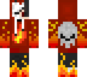 Fire Prince w/ Broken Kitsune Mask | Minecraft Skin