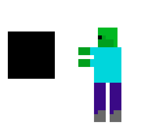 zombie finds cube with special effects | Minecraft Skin