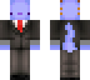 Blue Axo in a suit with tail | Minecraft Skin