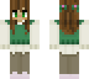 Green Sweater Vest and Bows | Minecraft Skin